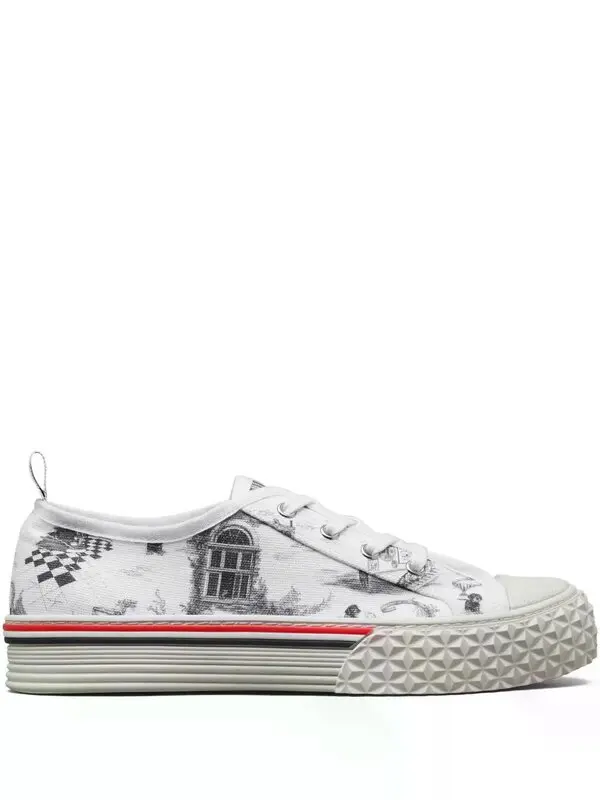 Thom Browne Toile-print Low-top Sneakers