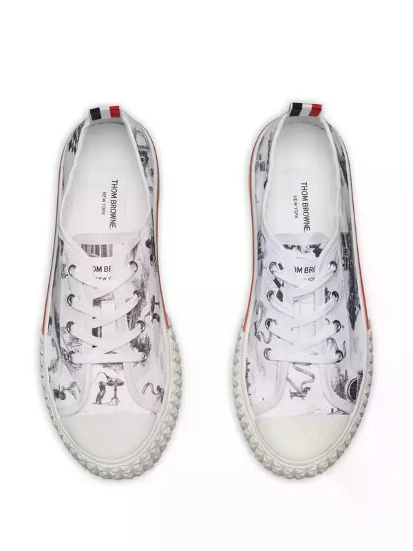 Thom Browne Toile-print Low-top Sneakers