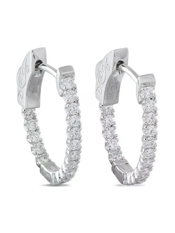LB EXCLUSIVE Diamond Hoop Earrings - Silver