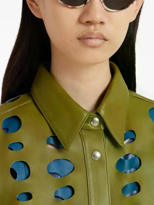 Marni Cut-out Leather Shirt