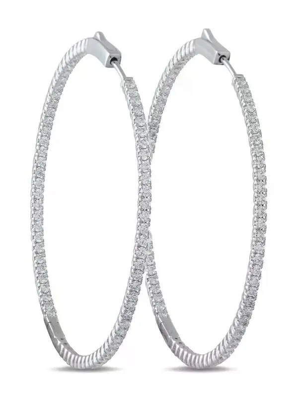 LB EXCLUSIVE Diamond Hoop Earrings - Silver