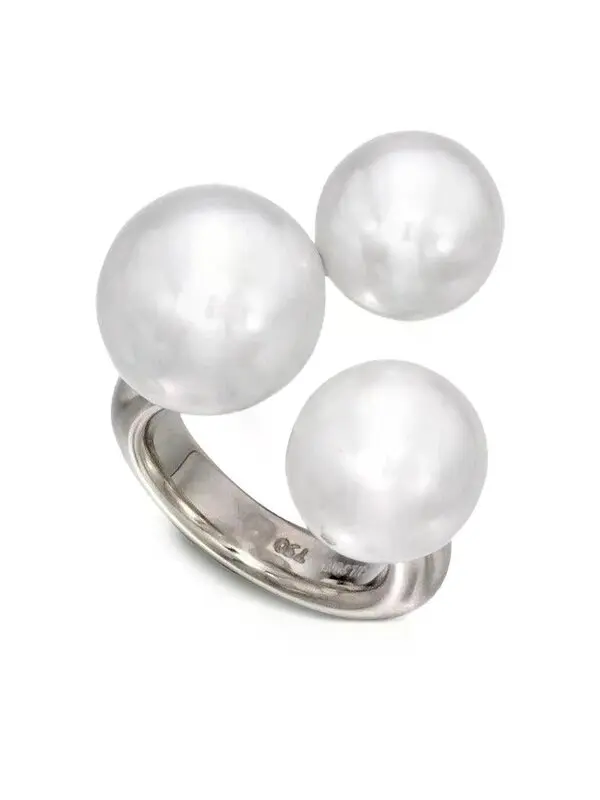 ASSAEL Pearl Three-bubble Ring - Silver