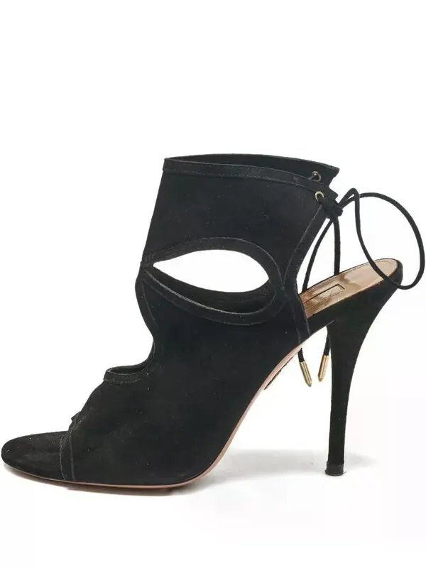 AQUAZZURA Suede Cut-out Stiletto Sandals - Black