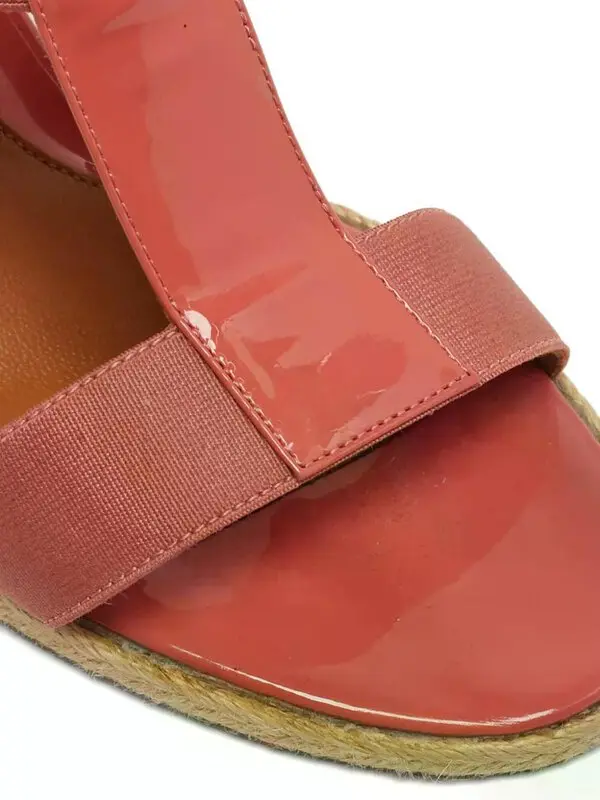 Fendi Leather Wedge Heel Sandals