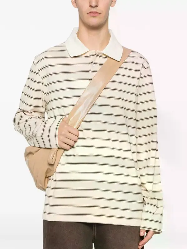 A.p.c. Striped Long-sleeve Polo Shirt - Neutrals