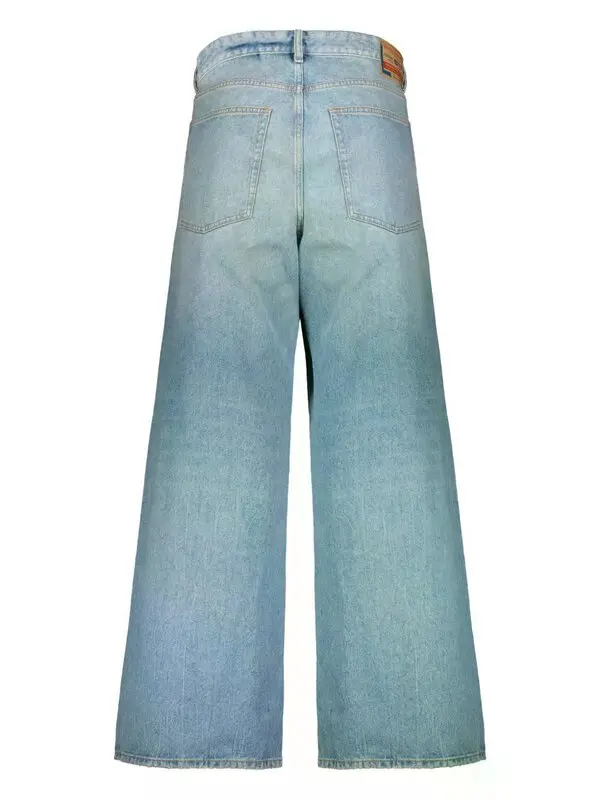 DIESEL® Light Ripped Wide Leg Jeans