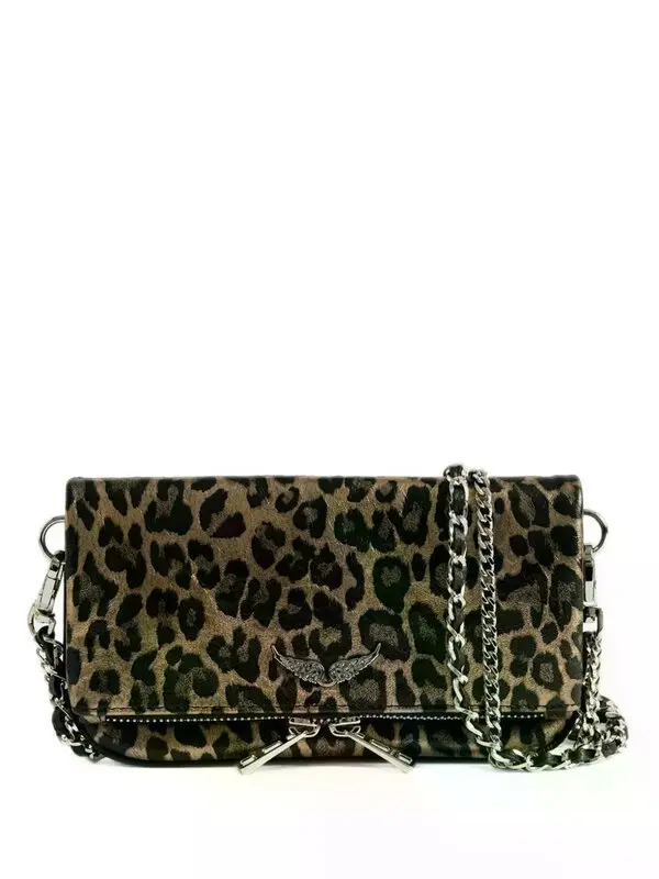 Zadig&Voltaire Nano Rock Leopard-effect Shoulder Bag - Grey