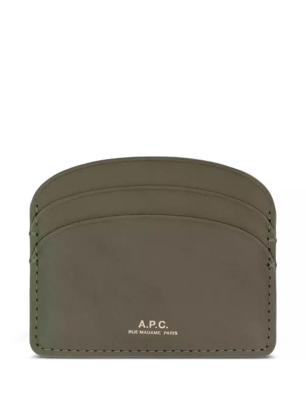 A.p.c. Demi Lune Logo-detail Card Holder - Green