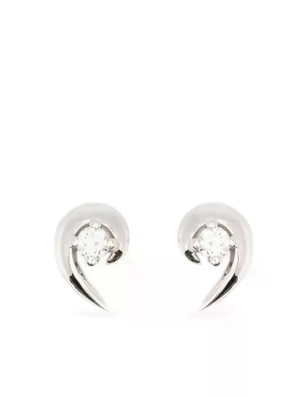 SHAUN LEANE Talon Diamond Stud Earrings - Silver