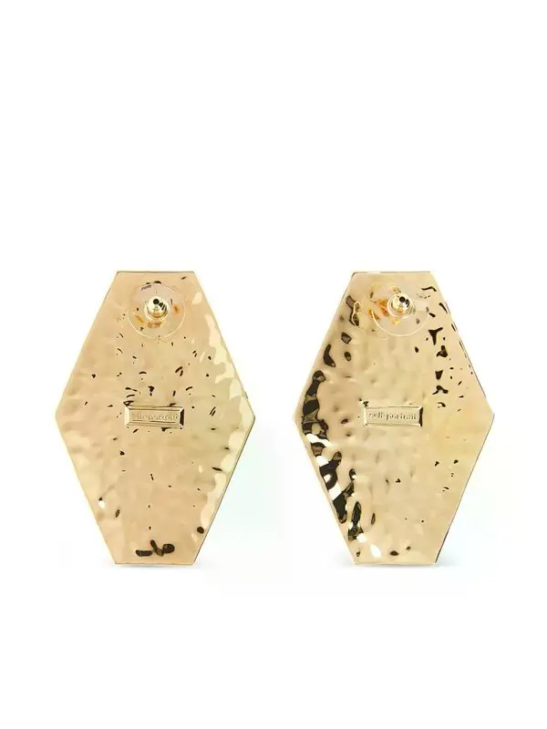 SELF-PORTRAIT Geometric Earrings With Pearl Appliqu