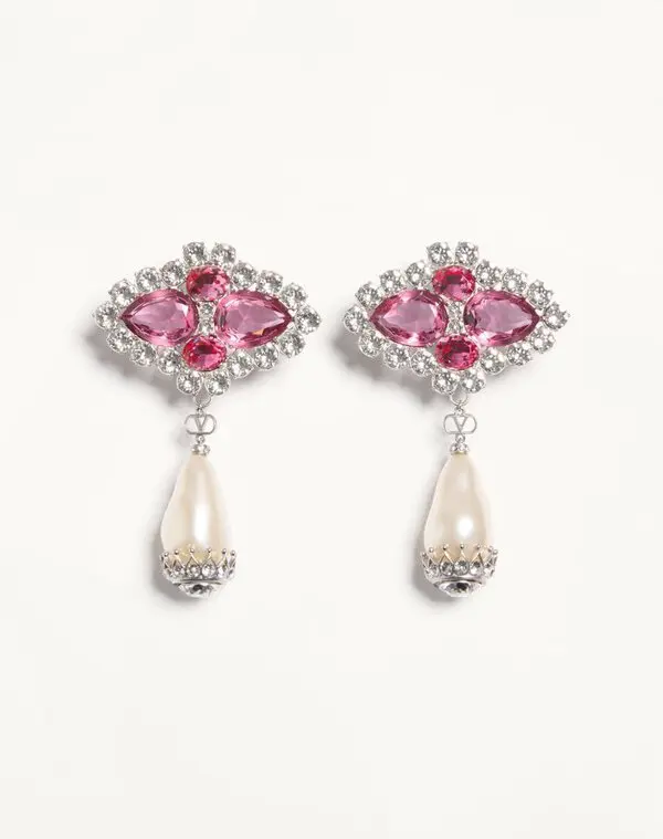 Valentino Garavani Pas Plus Earrings - Palladium/cream/pink