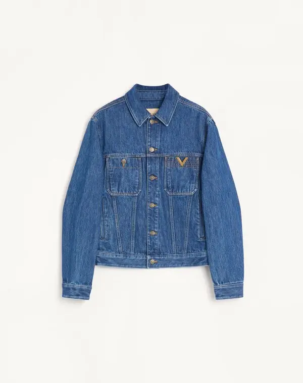 Valentino Garavani Vgold Denim Jacket - Blue