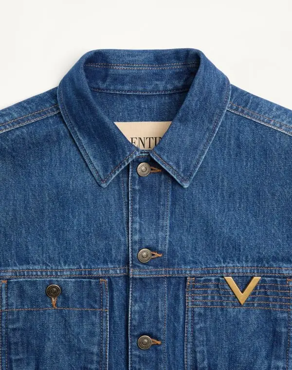 Valentino Garavani Vgold Denim Jacket - Blue