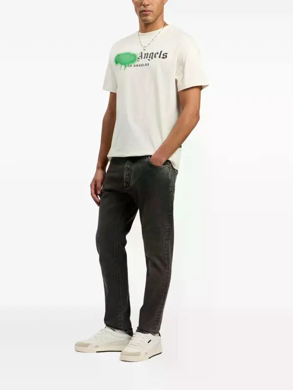 Palm Angels Spray City Los Angeles Dripping Logo T-shirt - Neutrals