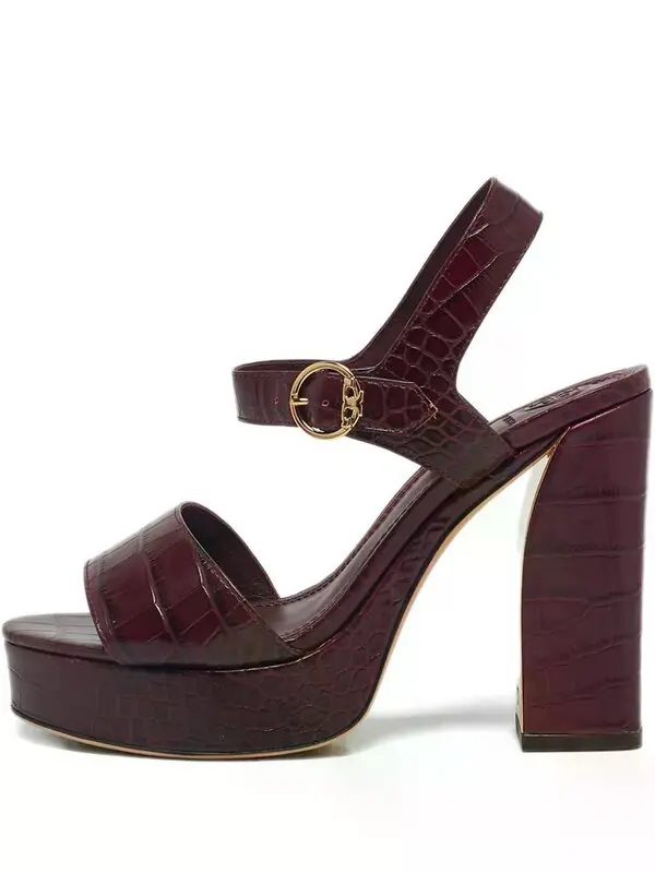 Tory Burch Crocodile Embossed Platform Sandals
