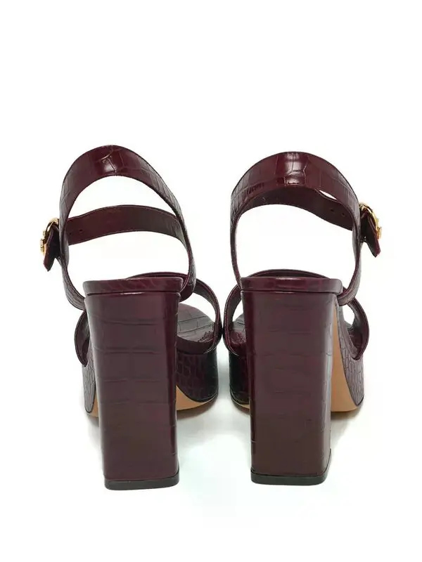 Tory Burch Crocodile Embossed Platform Sandals