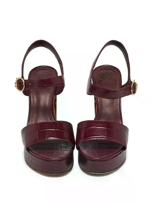 Tory Burch Crocodile Embossed Platform Sandals