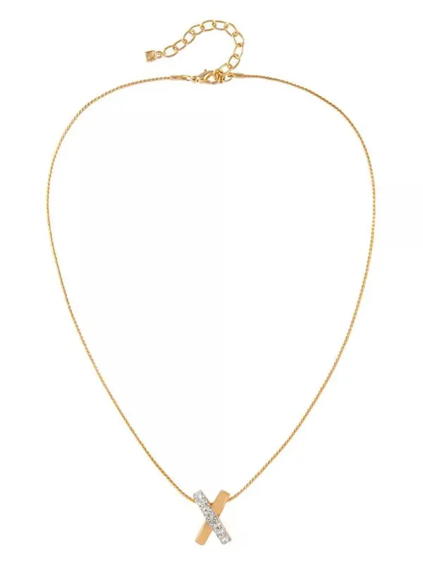 Nina Ricci 1980s X Pendant Necklace - Gold