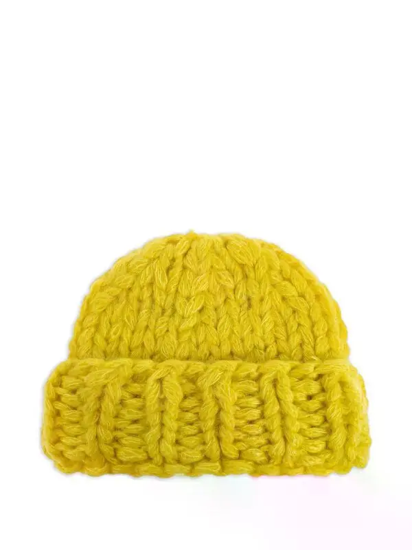 Issey Miyake Knitted Beanie Hat - Yellow