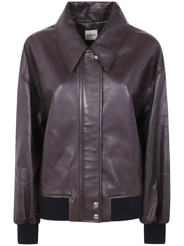 Khaite Shelman Leather Jacket - Brown