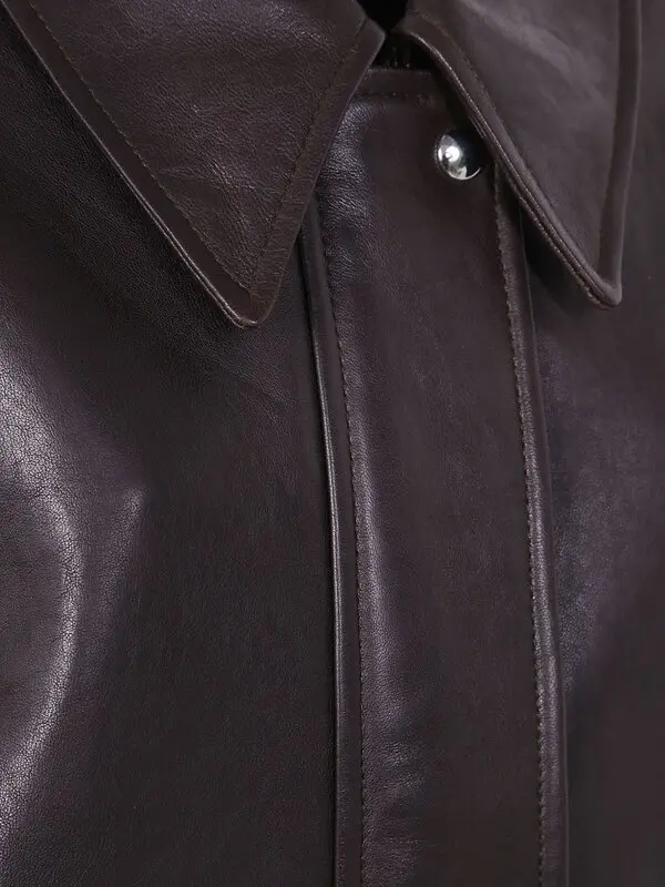 Khaite Shelman Leather Jacket - Brown