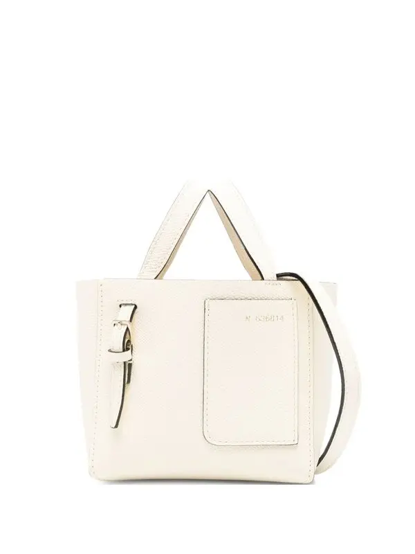 VALEXTRA Micro Leather Bucket Bag - White
