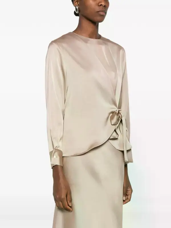 BLANCA VITA Knot-detail Blouse - Neutrals