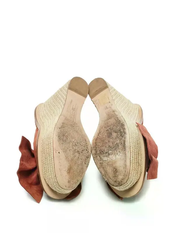 PALOMA BARCELO Suede Bow Wedge Espadrilles