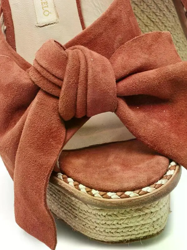 PALOMA BARCELO Suede Bow Wedge Espadrilles