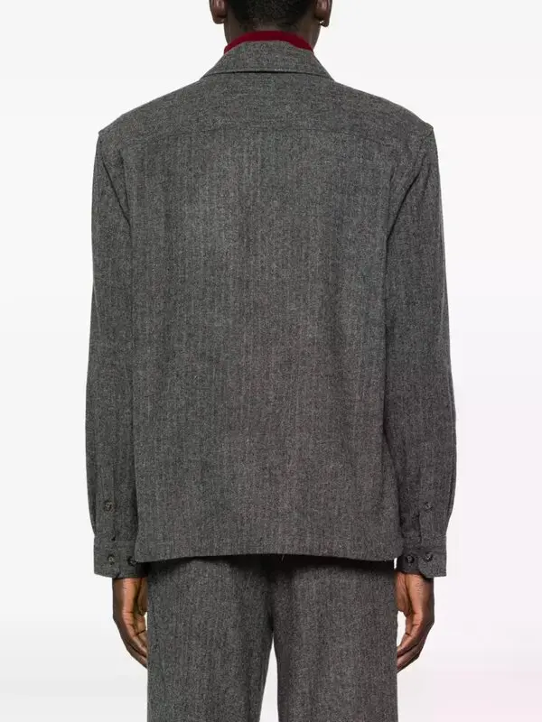 SAMSOE SAMSOE Herringbone Buttoned Shirt Jacket