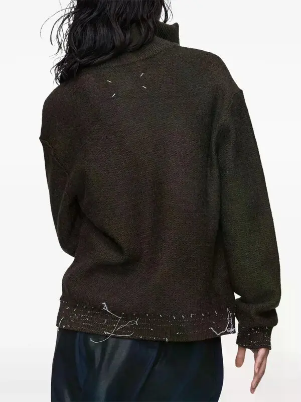 MAISON MARGIELA Quarter-zip Sweater With Distressed Details