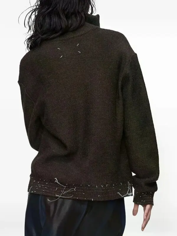 MAISON MARGIELA Quarter-zip Sweater With Distressed Details