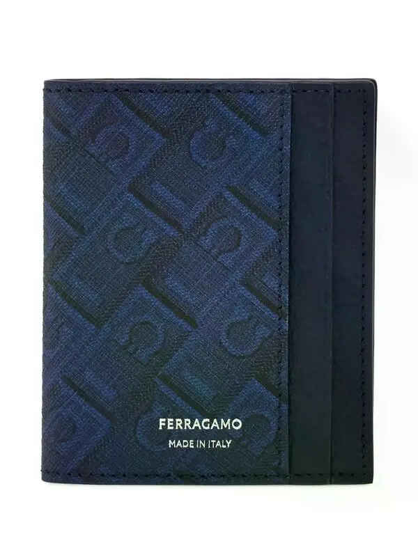 FERRAGAMO Monogram Card Holder - Blue