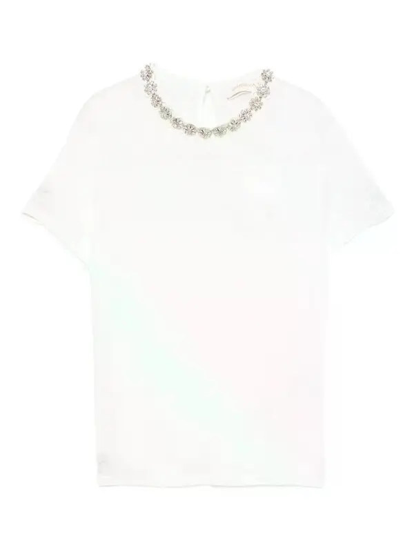 Zimmermann Crystal-embellished T-shirt - White