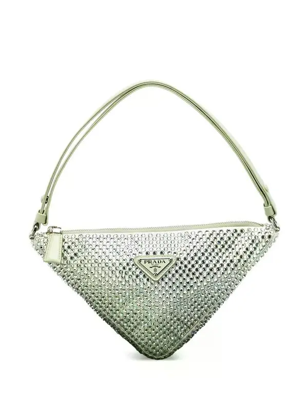 Prada Triangular Crystal Shoulder Bag - Green