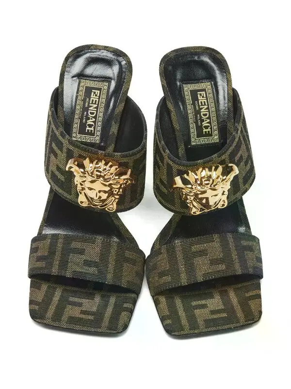 Fendi X Versace Zucca Medusa Sandals