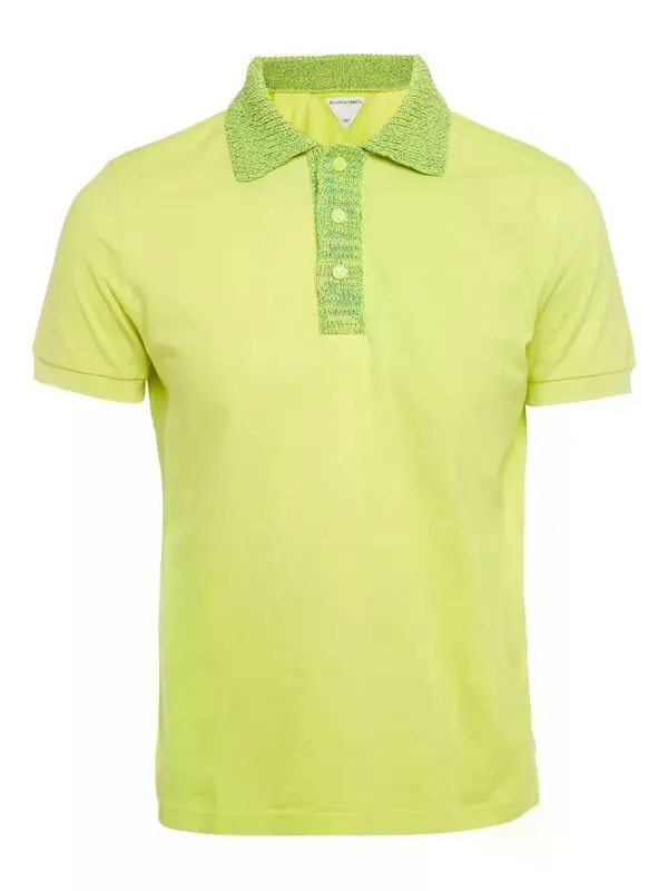Bottega Veneta Crochet-collar Polo Shirt - Yellow