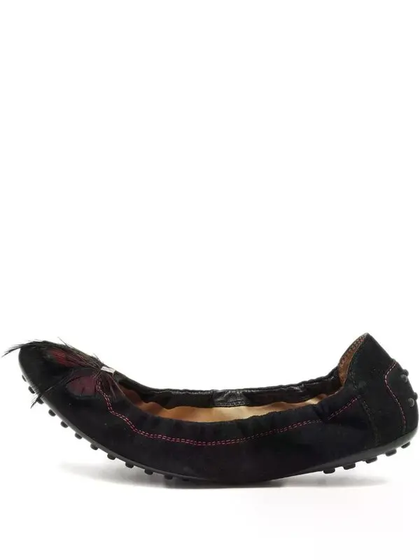 TOD'S Feather-detail Ballet Flats