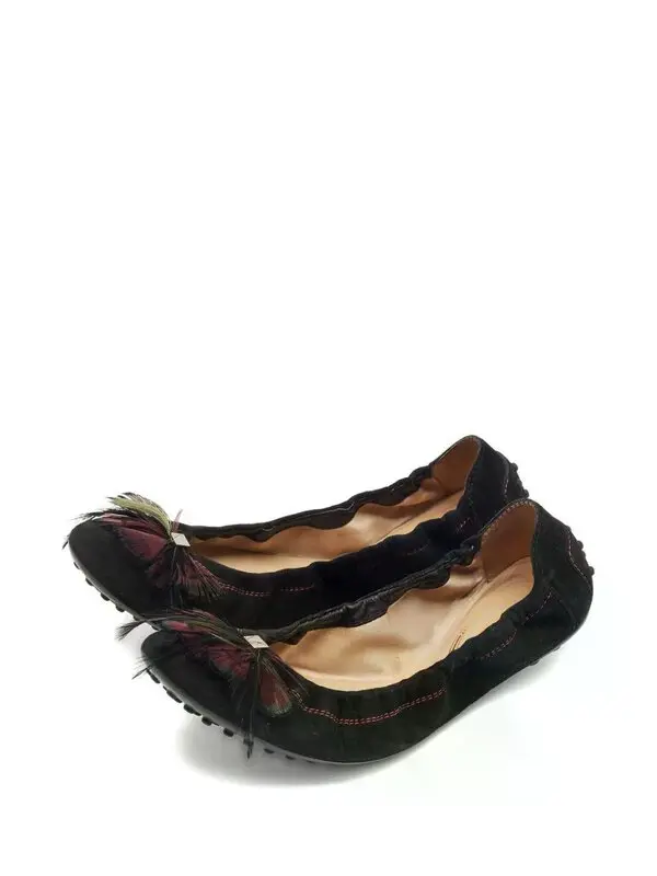 TOD'S Feather-detail Ballet Flats