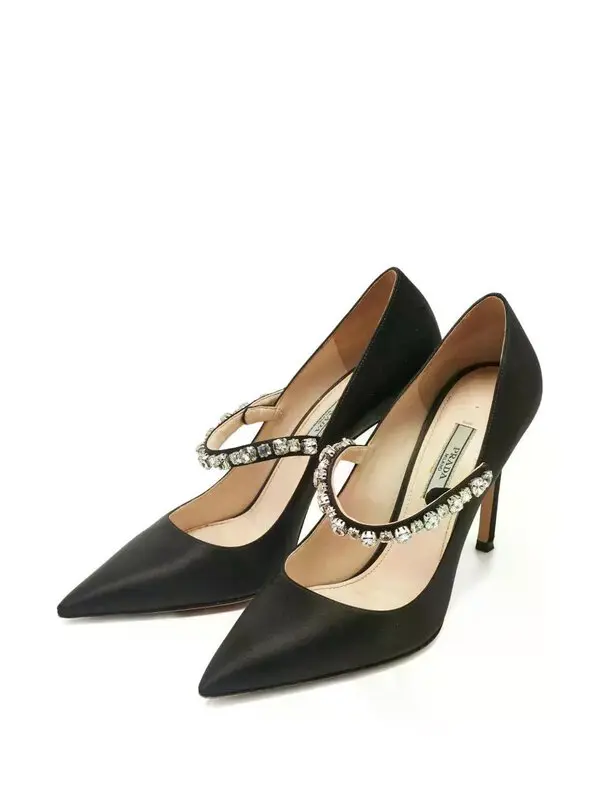 Prada Satin Crystal-embellished Pumps