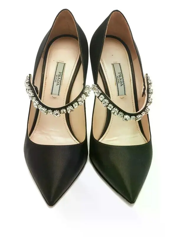 Prada Satin Crystal-embellished Pumps
