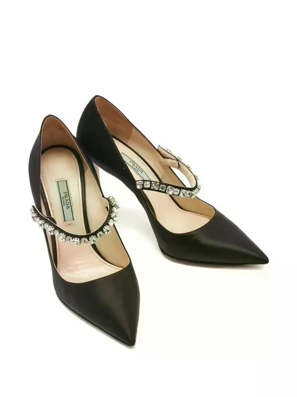Prada Satin Crystal-embellished Pumps