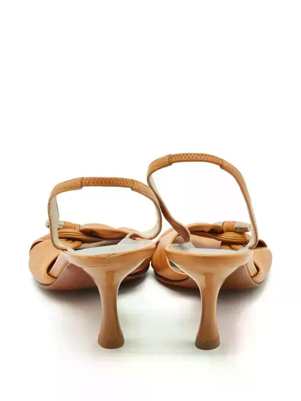 FERRAGAMO Leather Knot Slingback Sandals