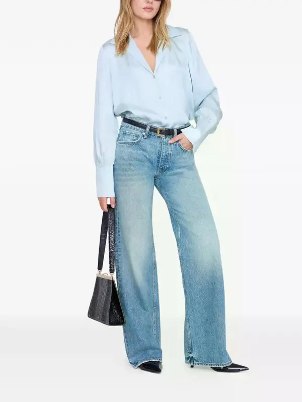 ANINE BING Bethany Button Shirt - Blue