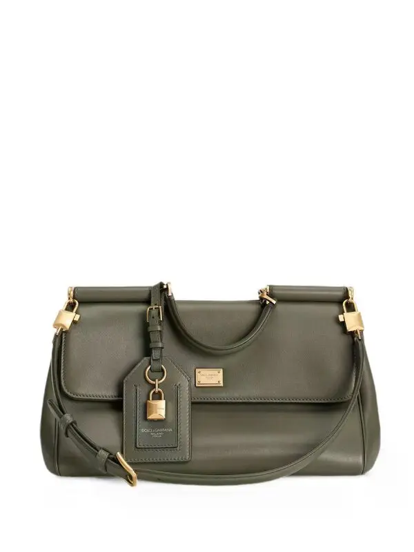 Dolce & Gabbana Medium Sicily Handbag In Plongé Calfskin - Green