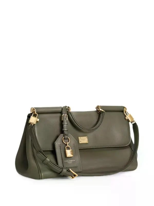Dolce & Gabbana Medium Sicily Handbag In Plongé Calfskin - Green