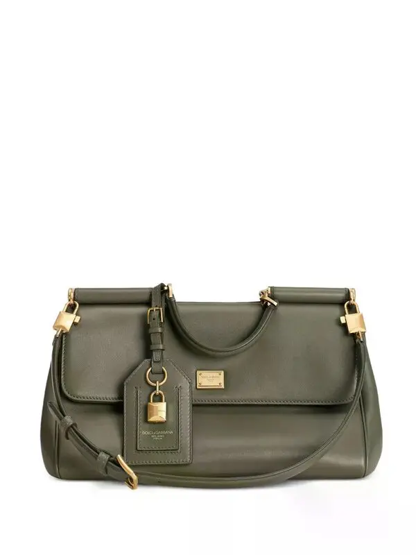 Dolce & Gabbana Medium Sicily Handbag In Plongé Calfskin - Green