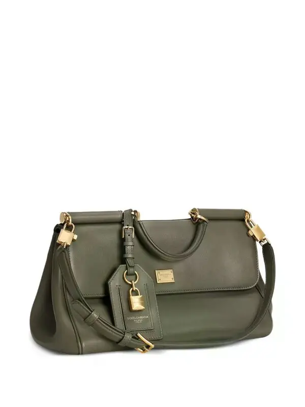 Dolce & Gabbana Medium My Sicily Handbag In Plongé Calfskin - Green