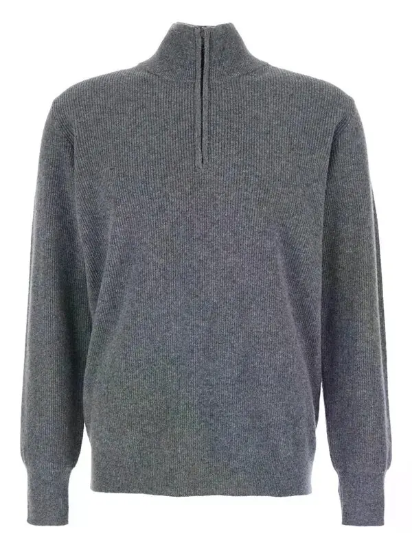 ROBERTO COLLINA High Neck Ribbed Knit Sweater