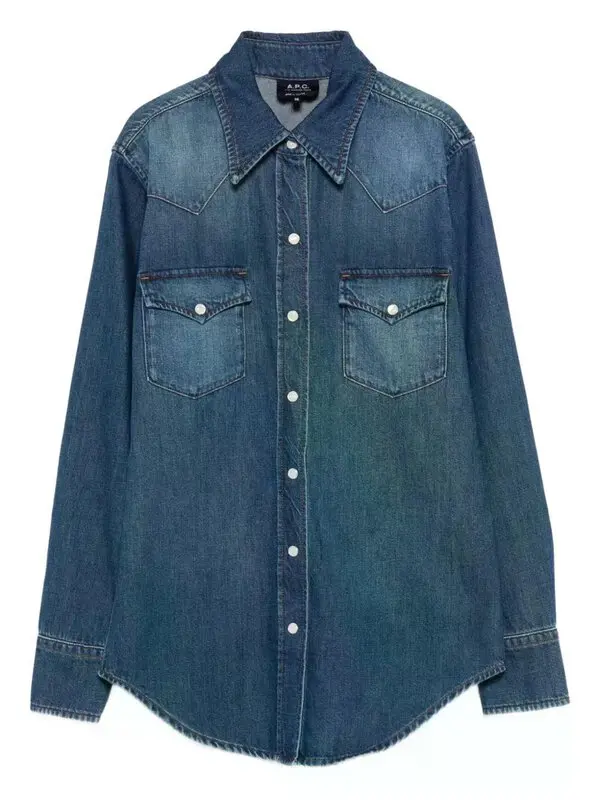 A.p.c. Chest-pocket Shirt - Blue